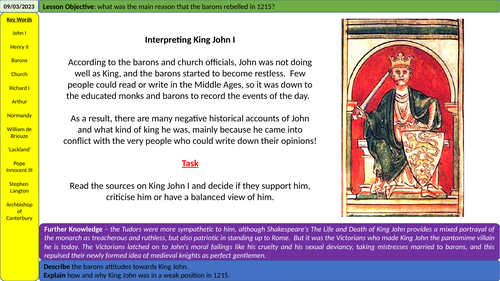 The First Barons' War | Teaching Resources