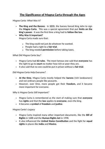 The Significance of Magna Carta | Teaching Resources