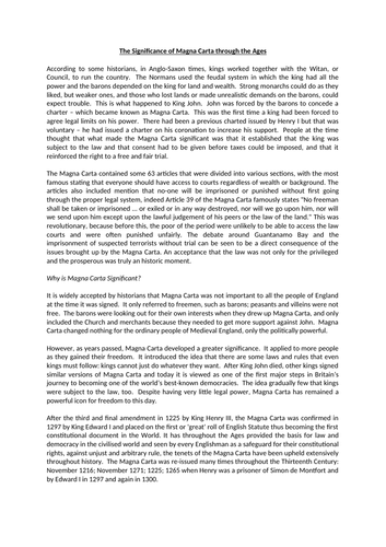 The Significance of Magna Carta | Teaching Resources