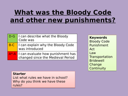 Edexcel: Crime and Punishment - What was the Bloody Code? | Teaching ...