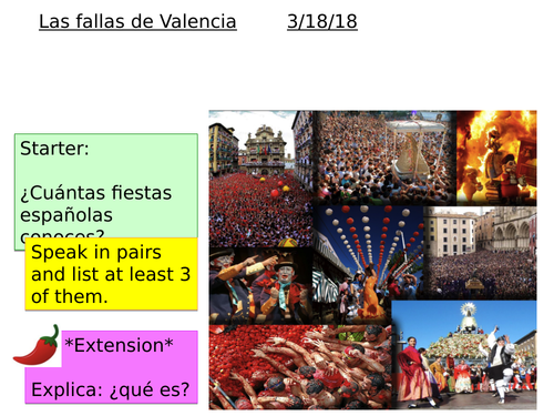 LAS FALLAS de Valencia - Cultural Lesson AS/ALevels or KS4 | Teaching ...