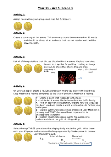 Macbeth - Act 5, Scene 1 | Teaching Resources