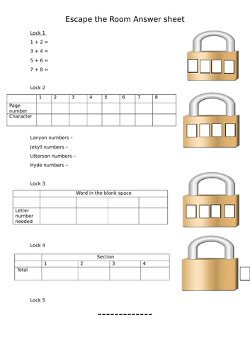 Jekyll and Hyde Escape room revision | Teaching Resources