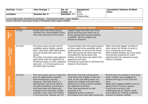 Key Stage 2 Ultimate Frisbee Lesson Plans for Physical Education ...