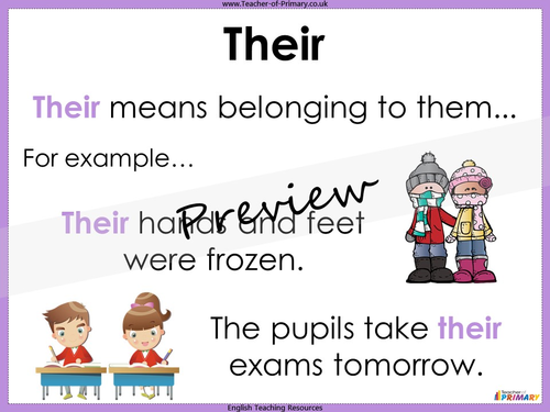 Easily Confused Words - There, Their and They're | Teaching Resources
