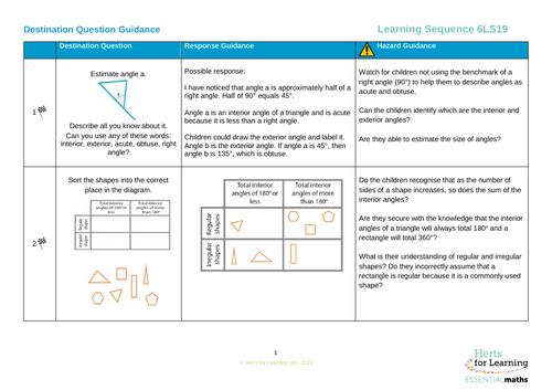 ESSENTIALmaths Year 6 maths plan: Recognise and find angles | Teaching ...