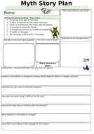 Greek Myth story planning template for pupils to use to plan their own ...