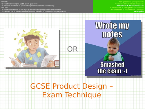 Product Design GCSE Exam technique | Teaching Resources