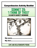 Sonnet 29: 'I think of thee!' Comprehension Activities Booklet ...