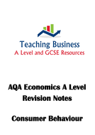 AQA Economics - Consumer Behaviour | Teaching Resources
