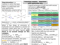 Transition metals - hydroxide reactions | Teaching Resources