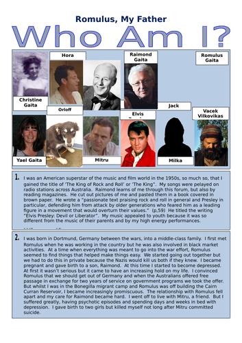 Romulus, My Father - Who Am I? | Teaching Resources