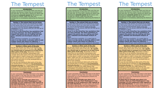 The Tempest - Structure strip for exam response (AQA English Literature ...