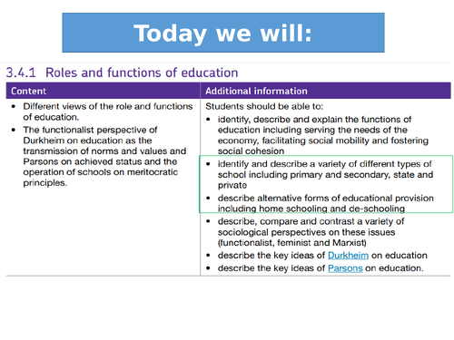 Sociology of Education | Teaching Resources
