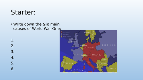 Causes of World War I Scheme | Teaching Resources