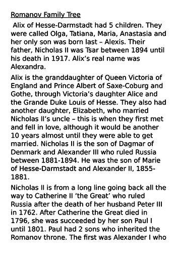 Edexcel: 2C.2: Russia Introduction and the Romanov Family | Teaching ...