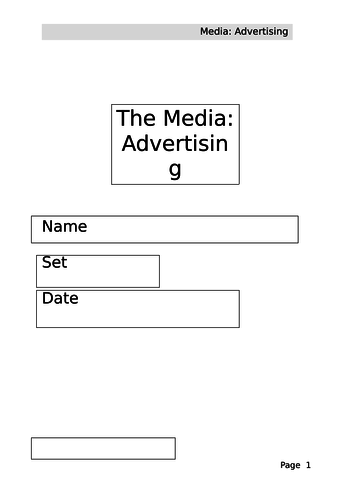 Workbook on Advertising for KS2 | Teaching Resources