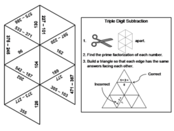 Triple Digit Subtraction With and Without Regrouping Game: Math Tarsia ...