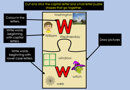 Alphabet Activities Match Capital Uppercase Lowercase letters Puzzles ...