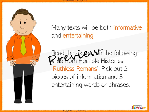 Texts to Inform or Entertain | Teaching Resources