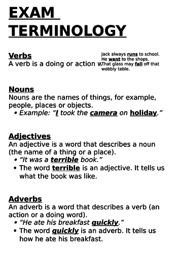 Word classes: fun interactive starter - GCSE English Language ...
