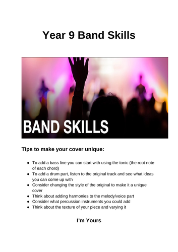 Year 9 Band Skills | Teaching Resources
