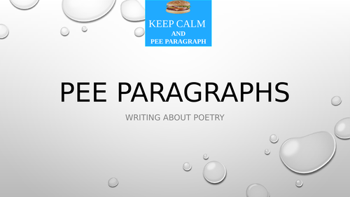 PEE Paragraphs - Last Sonnet by John Keats | Teaching Resources