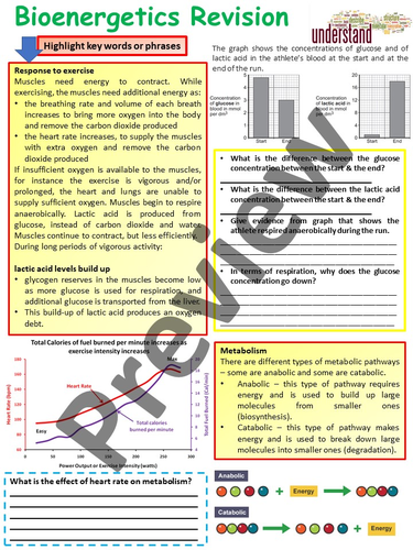 AQA 1-9 GCSE Biology (Science) Bioenergetics Work Booklet | Teaching ...
