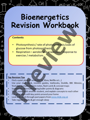 AQA 1-9 GCSE Biology (Science) Bioenergetics Work Booklet | Teaching ...