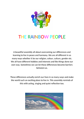 CLASS ASSEMBLY FRIENDSHIP KS2 - THE RAINBOW PEOPLE (Celebrate ...