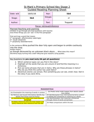 Guided Reading Year 5 or 4 term planning | Teaching Resources