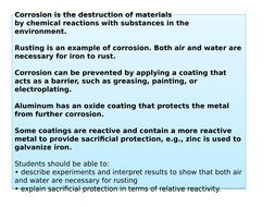 AQA 9-1 - Rusting | Teaching Resources