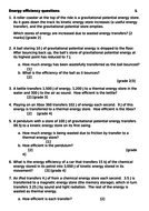 GCSE Science (1-9) Energy efficiency practise questions by alexfeakes ...