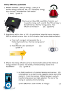 GCSE Science (1-9) Energy efficiency practise questions | Teaching ...