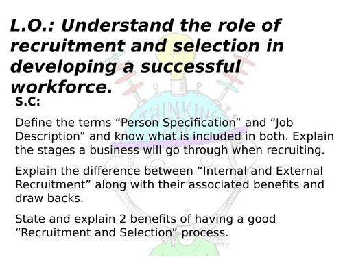 GCSE Business Studies Recruitment and Selection Lesson - The ...