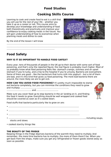 Complete Whole Year Plan for Food Technology Lessons based on Jamie's ...