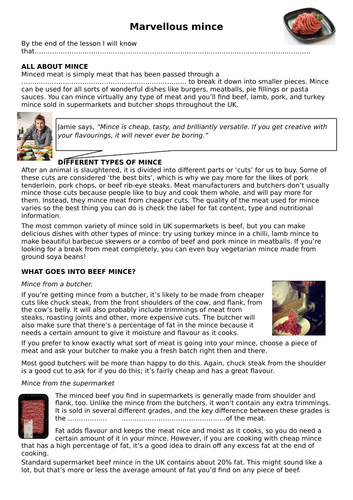 Complete Whole Year Plan for Food Technology Lessons based on Jamie's ...