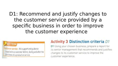 CTEC Level 3 Business Unit 4: M2, D1 | Teaching Resources