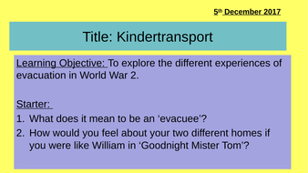Kindertransport and WW2 | Teaching Resources
