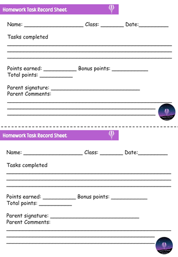 Memory Box Homework Pack - 51 Tasks, Parent Letter, Book ...