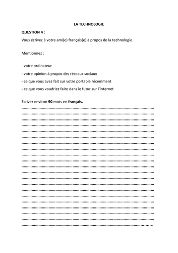 GCSE FRENCH TECHNOLOGY REVISION | Teaching Resources