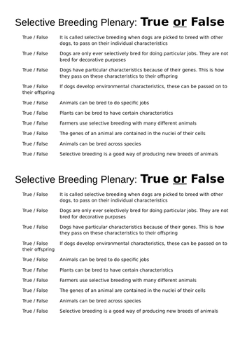 Selective Breeding Gcse Tes