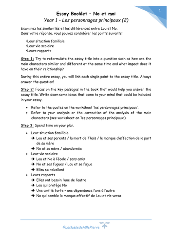 No et moi - BOOK STUDY - Les personnages - Full study of characters ...