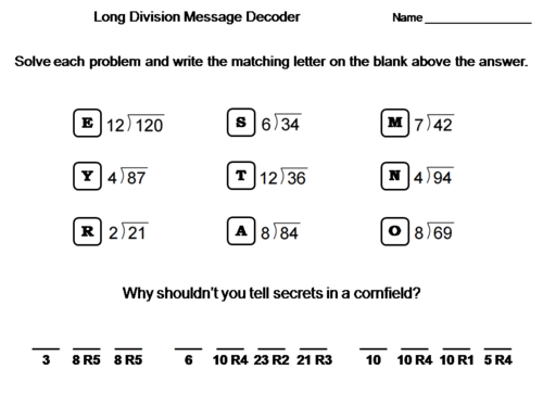 Elementary School: 1st to 3rd Grade Math Message Decoder Bundle ...
