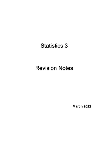 Maths A-Level: S3 Revision Notes | Teaching Resources