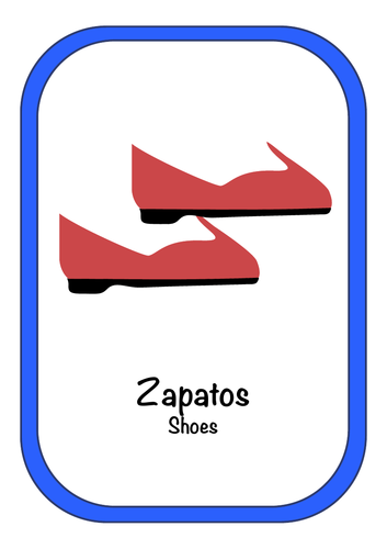 La ropa (Clothing) - Spanish vocabulary (Display card + Flashcards and ...