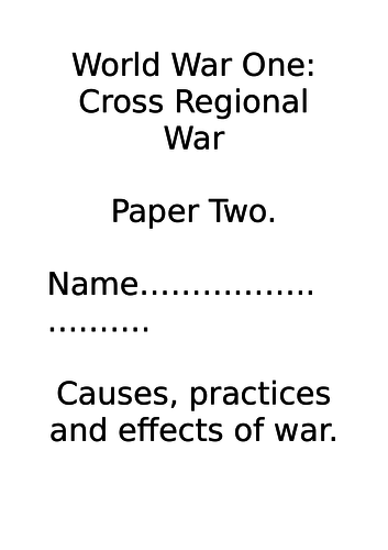 IB. Complete workbooklet for Causes and Effects of 20th century wars ...