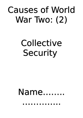 IB Causes and Effects of 20th century wars. World War Two. Paper Two ...
