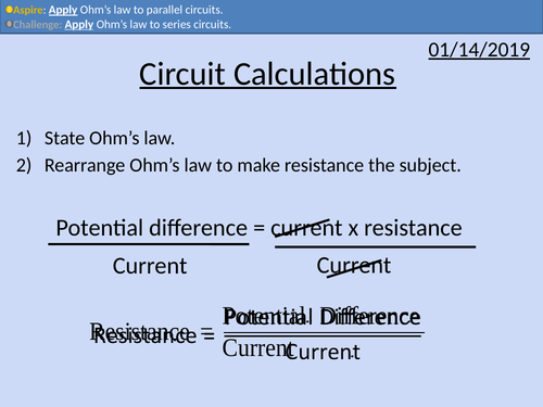 GCSE OCR Physics: Circuit Calculations | Teaching Resources