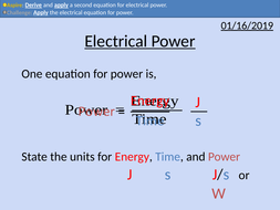 GCSE Physics: Electrical Power | Teaching Resources
